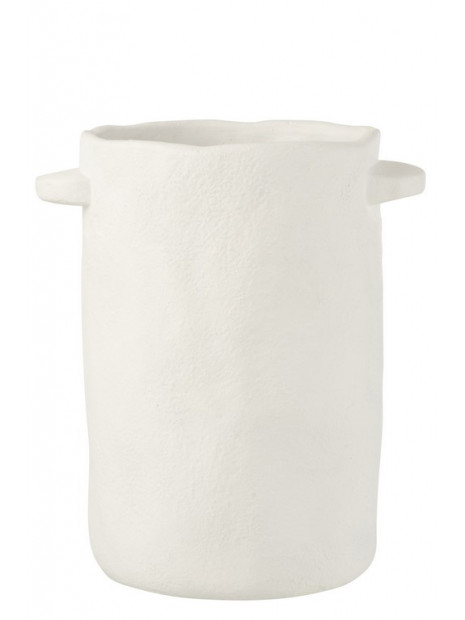 Pot Kéa en ciment blanc