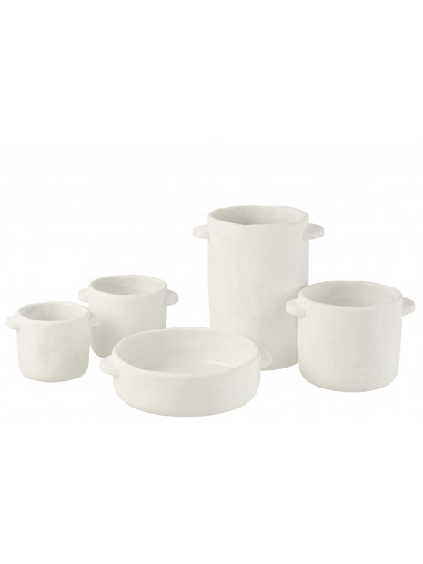 Pot Kéa en ciment blanc